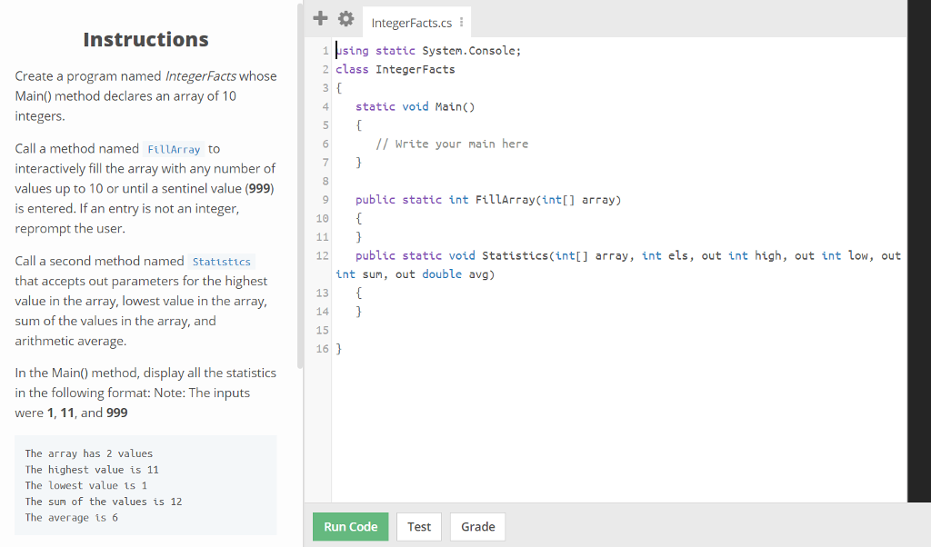 Solved IntegerFacts.cs Instructions 1 using static | Chegg.com