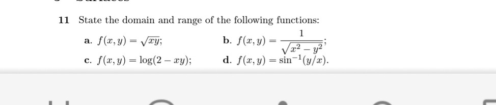 Solved 11 State the domain and range of the following | Chegg.com