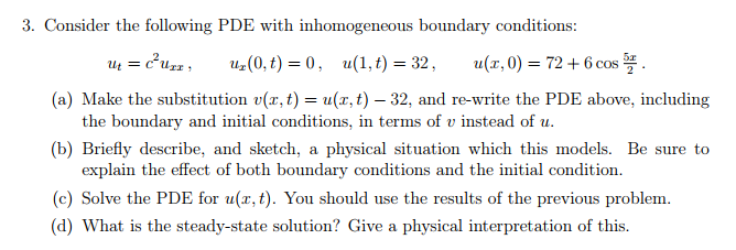Solved Consider the following PDE with inhomogeneous | Chegg.com