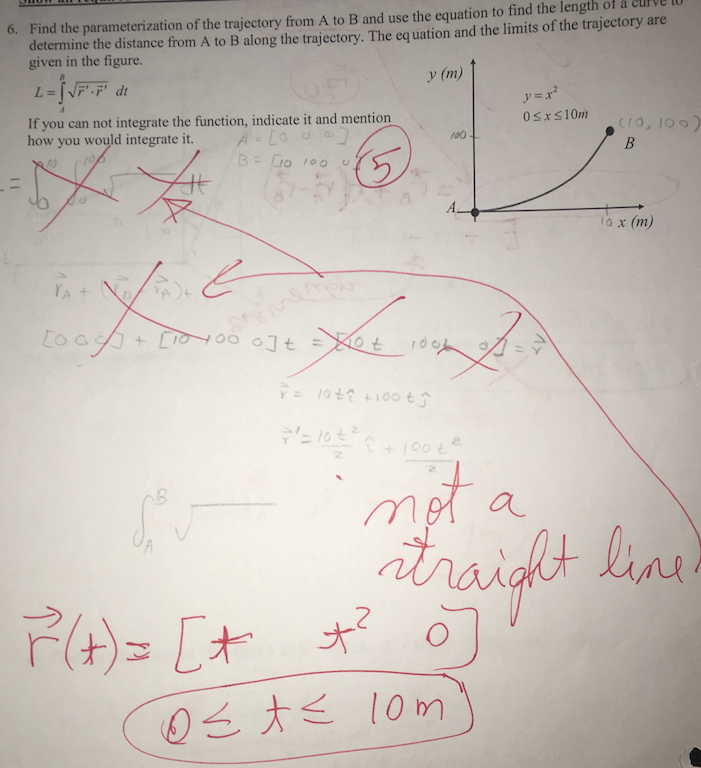 Solved 6. Find the parameterization of the trajectory from A | Chegg.com