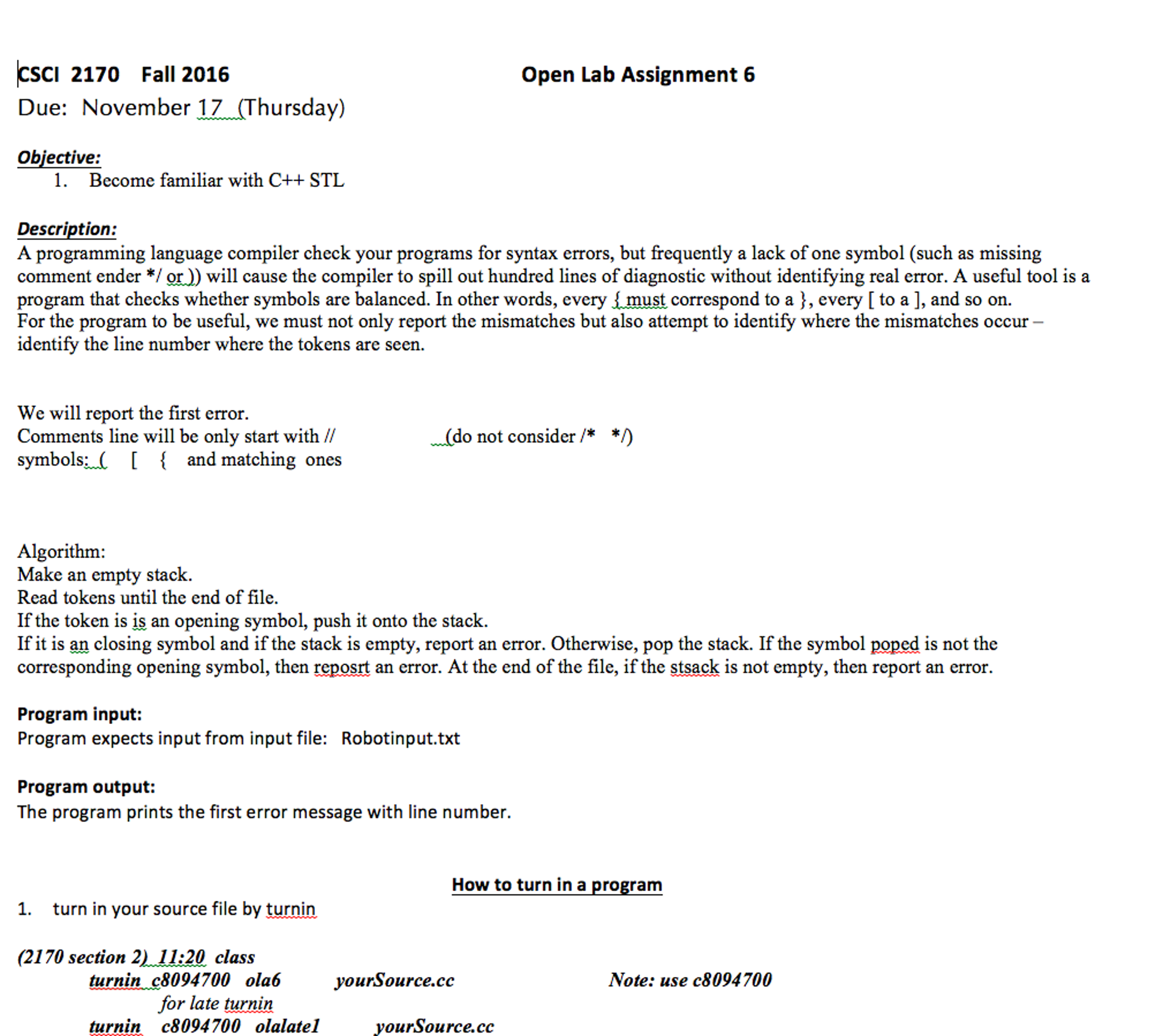 Solved CSCI 2170 Fall 2016 Due: November 17(Thursday) | Chegg.com