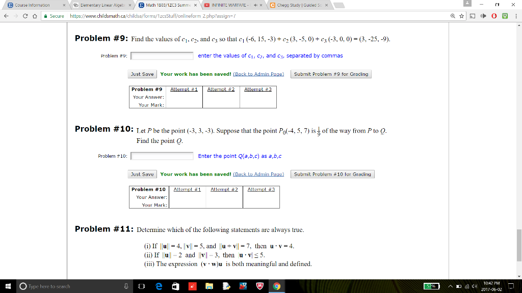 Solved Course Information x Elementary Linear Agebi x Math | Chegg.com