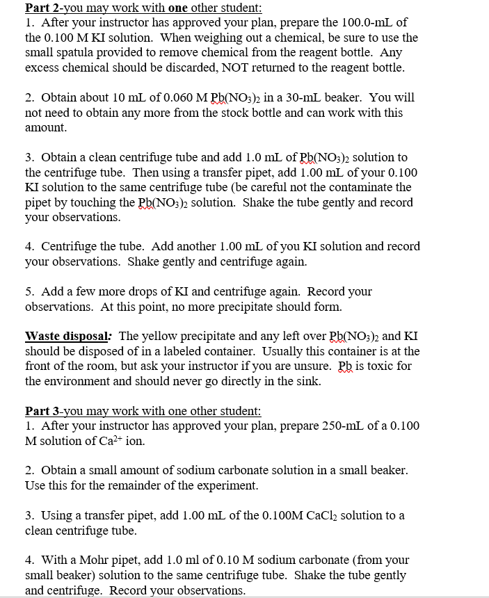 Solved Preparing Solutions and Stoichiometry Background: | Chegg.com