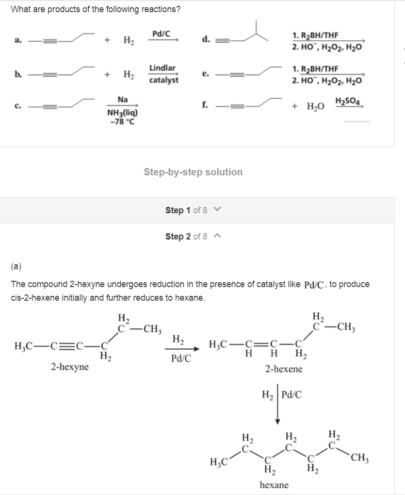 Solved What are products of the following reactions? Pd/C | Chegg.com