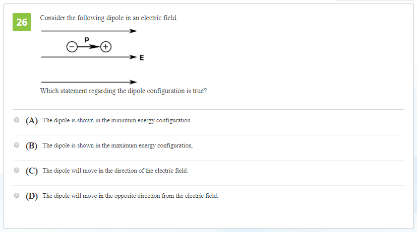 Solved Consider the following dipole in an electric field. | Chegg.com