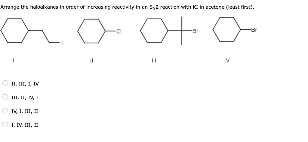 Solved Arrange the haloalkanes in order of increasing | Chegg.com