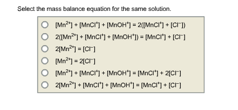 Solved Select the charge balance equation for an aqueous | Chegg.com