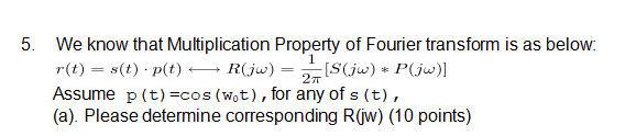Solved We know that Multiplication Property of Fourier | Chegg.com
