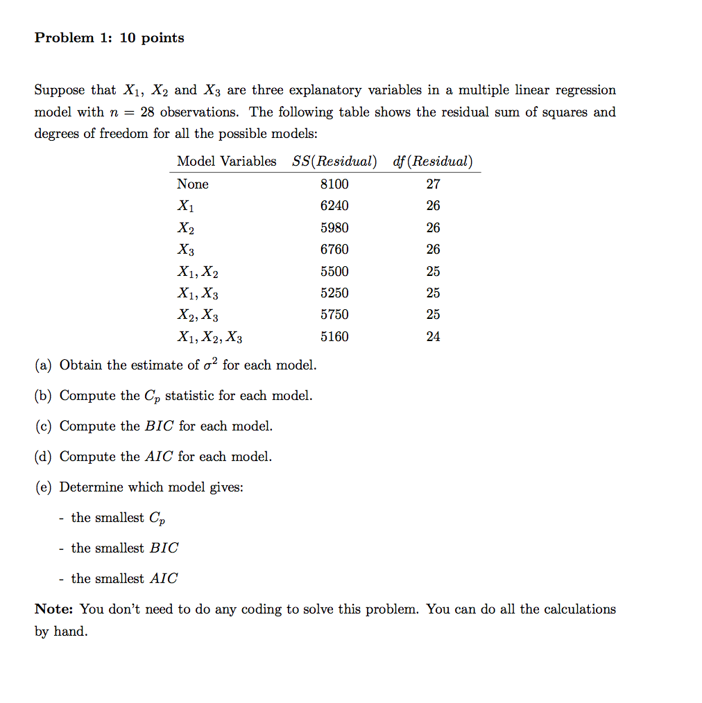Solved Suppose That X1 X2 And X3 Are Three Explanatory 