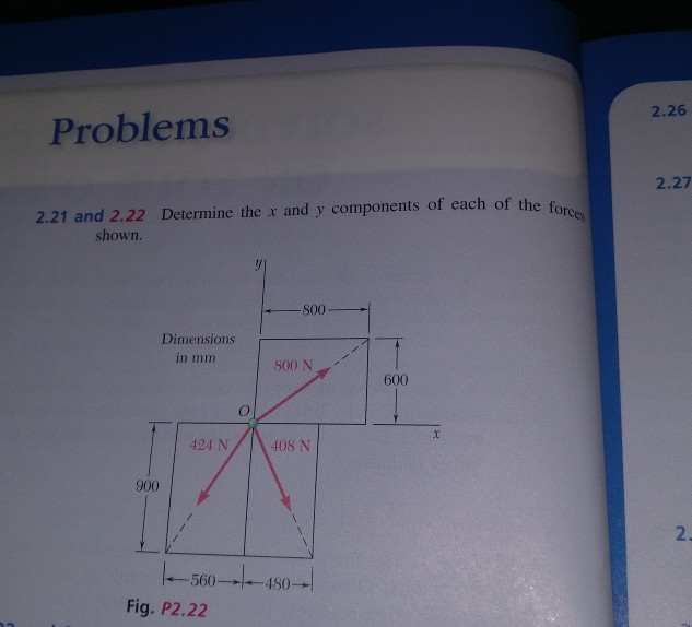 Solved 2.26 Problems 2.27 rces 2.21 and 2.22 Determine the x | Chegg.com