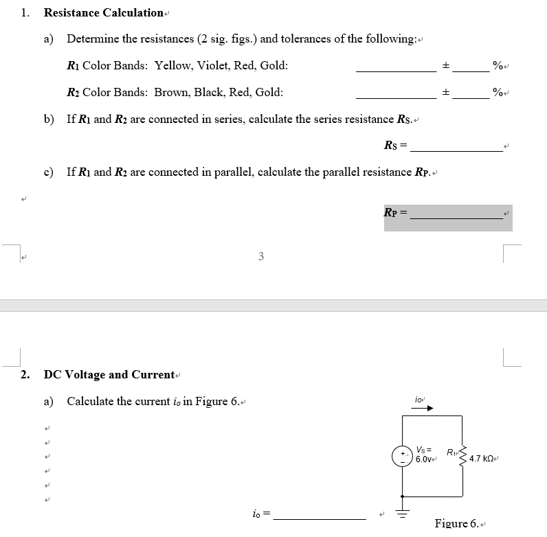Solved 1. Resistance Calculationv a) Determine the | Chegg.com