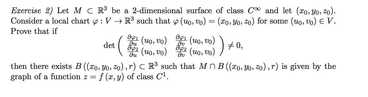 Let M R^3 be a 2-dimensional surface of class | Chegg.com
