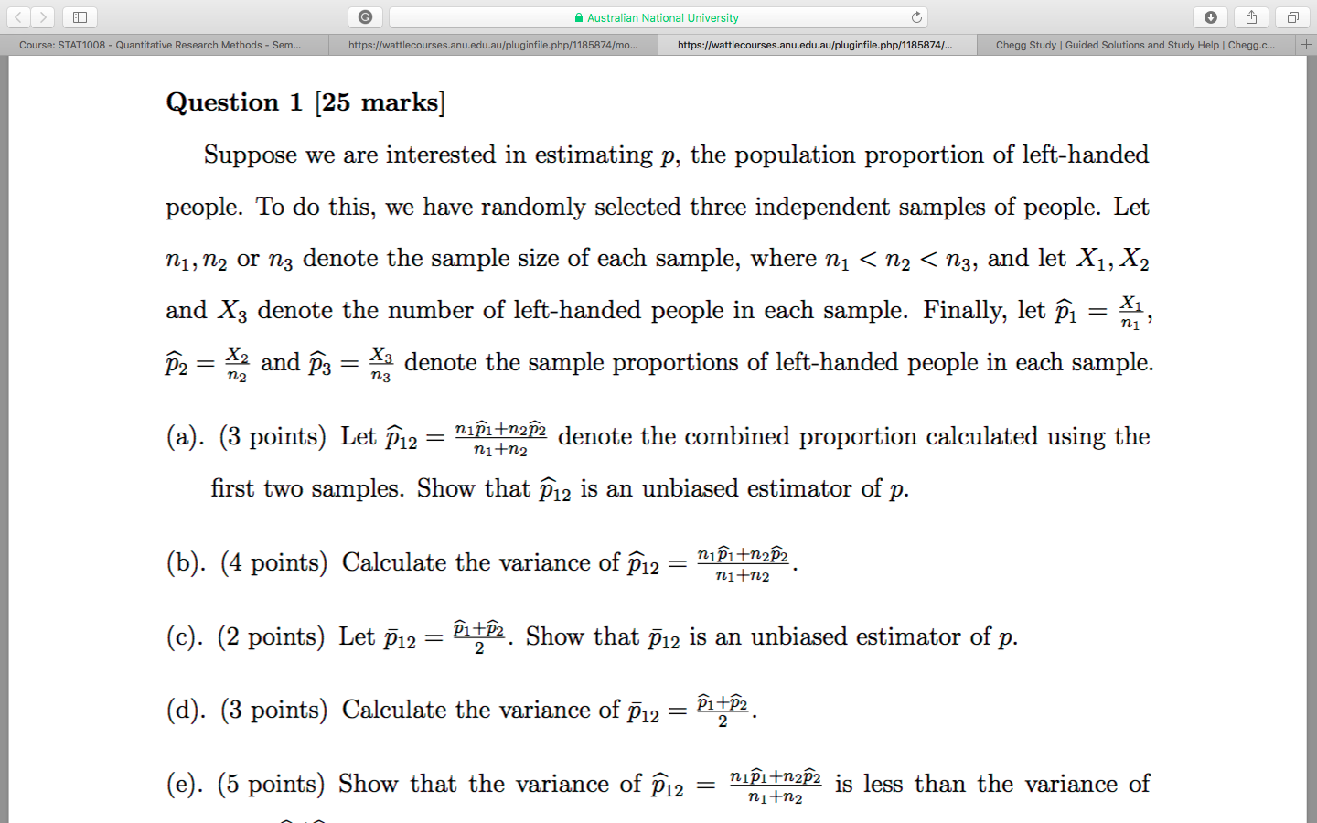 Solved Suppose we are interested in estimating p, the | Chegg.com