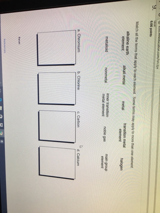 Solved Match all the terms that apply to each element. Some | Chegg.com