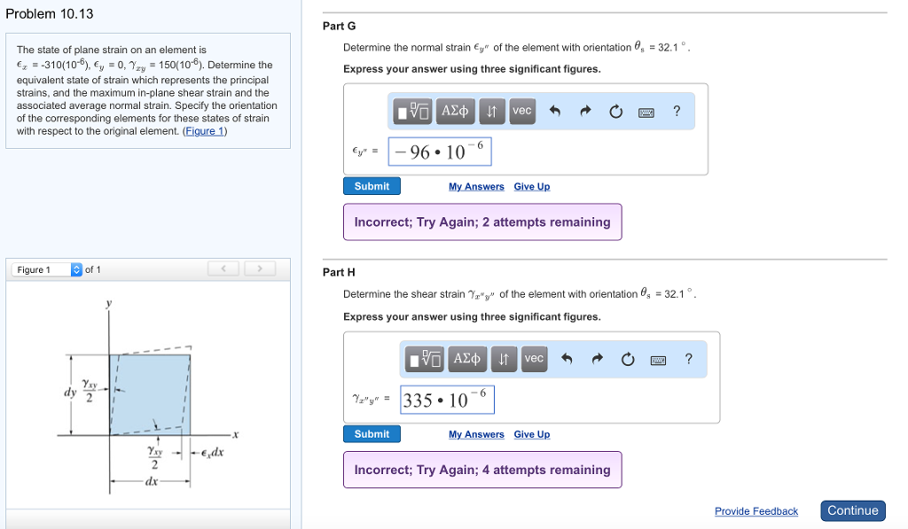 Solved The state of plane strain on an element is sum_x = | Chegg.com Solved The state of plane strain on an element is sum_x = | Chegg.com