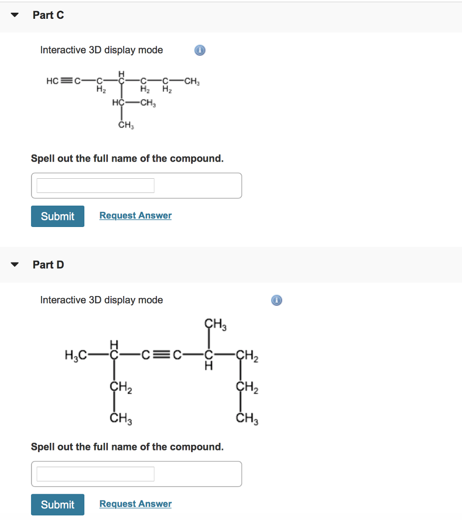 Solved Part A Interactive 3D display mode H2 Spell out the | Chegg.com