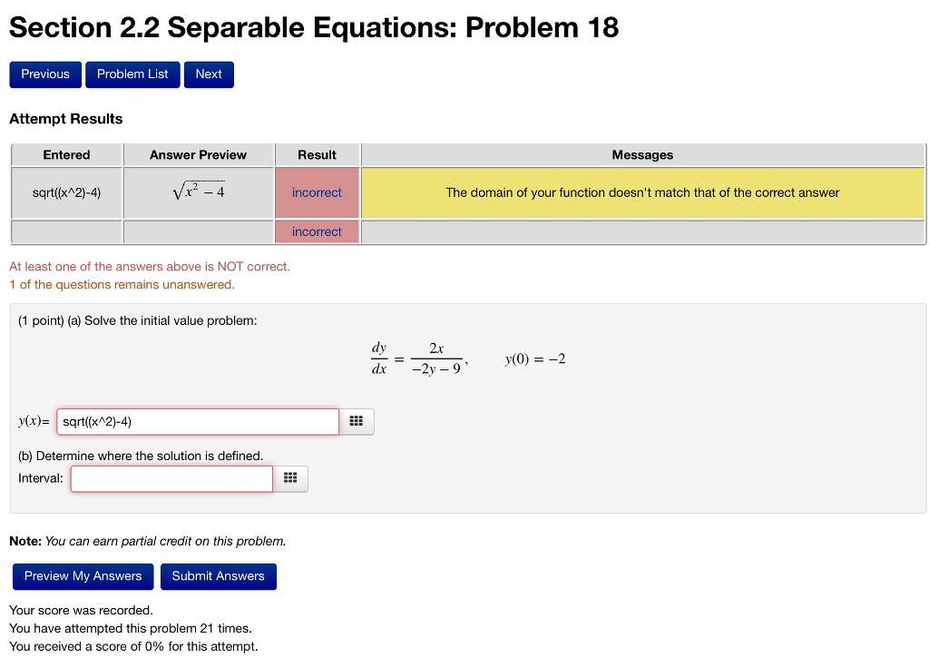 Solved MAT 275 - Differential Equations. I can't seem to | Chegg.com