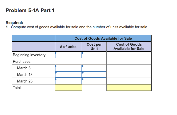 Solved Problem 5-1A Perpetual: Alternative cost flows LO P1 | Chegg.com