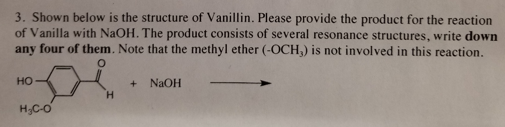 Solved 3. Shown below is the structure of Vanillin. Please | Chegg.com