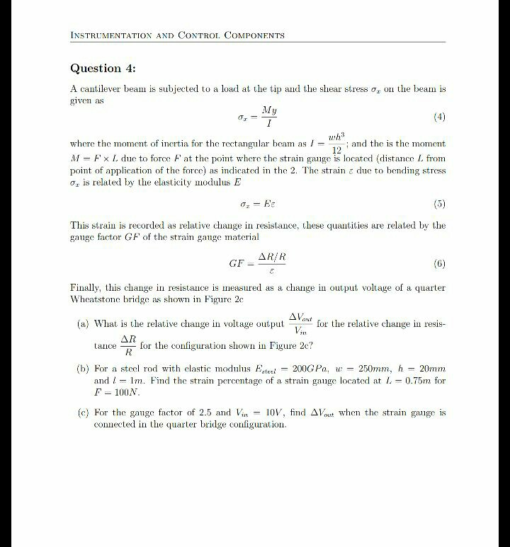 INSTRUMENTATION AND CONTROL, COMPONENTS Question 4: A | Chegg.com
