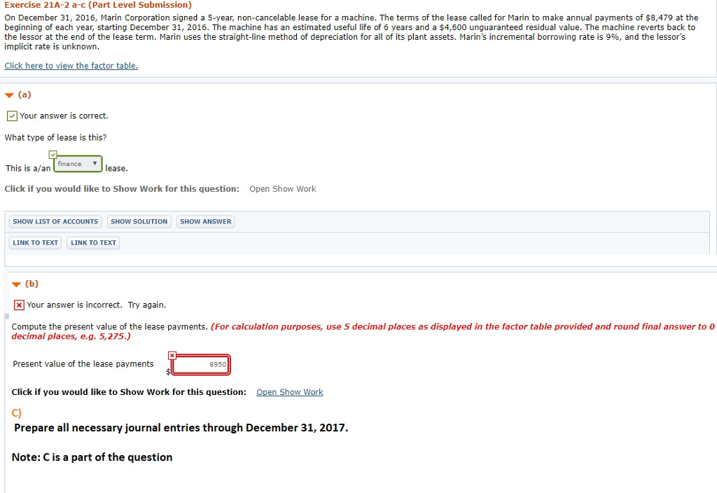 Solved Exercise 21A-2 a-c (Part Level Submission) On | Chegg.com