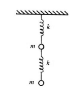 Solved Two equal masses, of mass m, are connected as shown | Chegg.com
