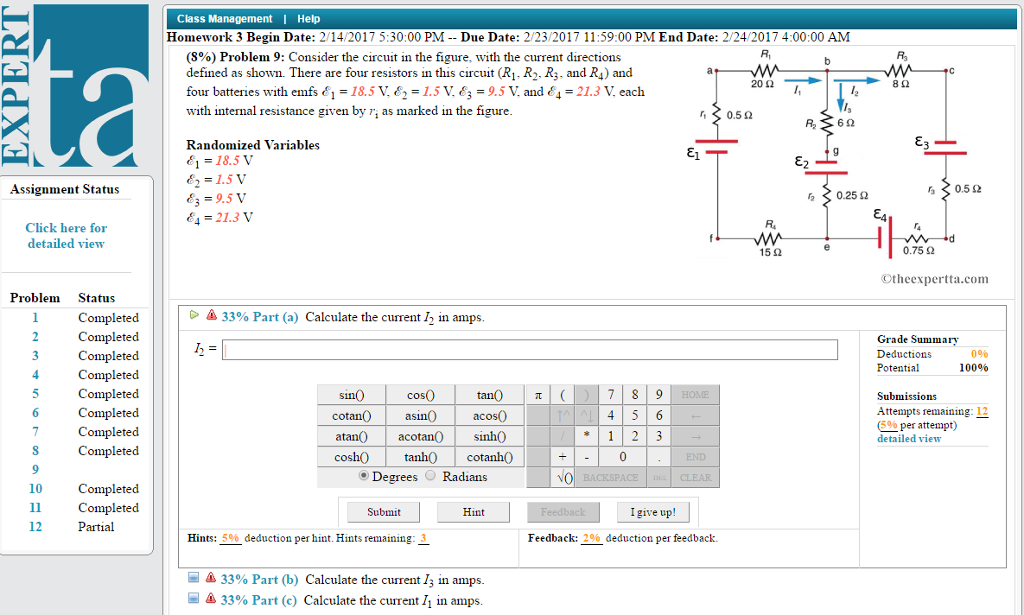 Solved Assignment Status Click here for detailed view | Chegg.com