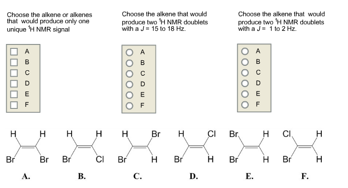 Solved Choose the alkene or alkenes that would produce only | Chegg.com