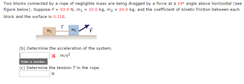 Solved Two blocks connected by a rope of negligible mass are | Chegg.com