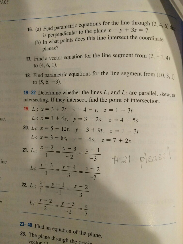 Solved (a) Find parametric equations for the line through | Chegg.com