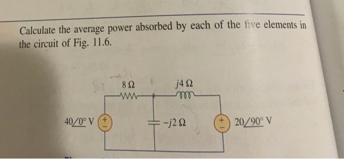 Solved Calculate the average power absorbed by each of the | Chegg.com Solved Calculate the average power absorbed by each of the | Chegg.com