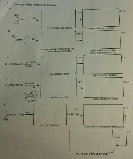 Solved Draw appropriate structures in the boxes: | Chegg.com