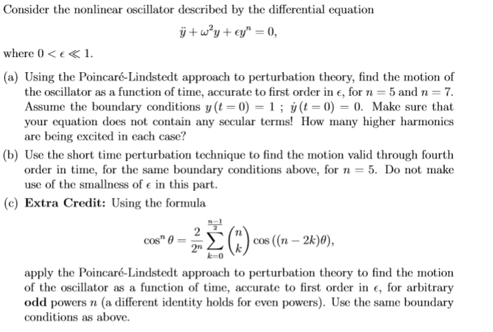 Consider the nonlinear oscillator described by the | Chegg.com