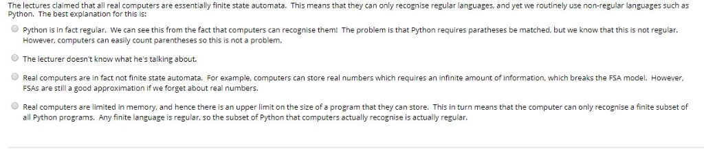 Solved Which is not true? O Every FSA has an alphabet 2 | Chegg.com