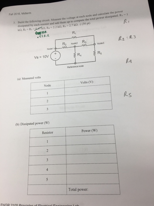 Solved Build the following circuit. measure the voltage at | Chegg.com