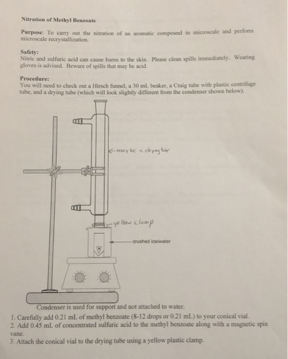Solved Nitration of methyl benzoate lab For the | Chegg.com