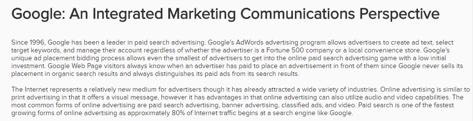 Solved Google: An Integrated Marketing Communications | Chegg.com