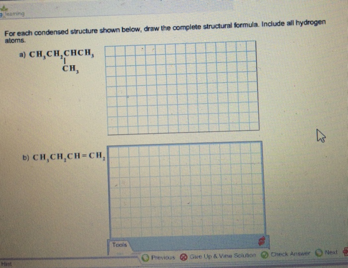 Solved For each condensed structure shown below, draw the | Chegg.com