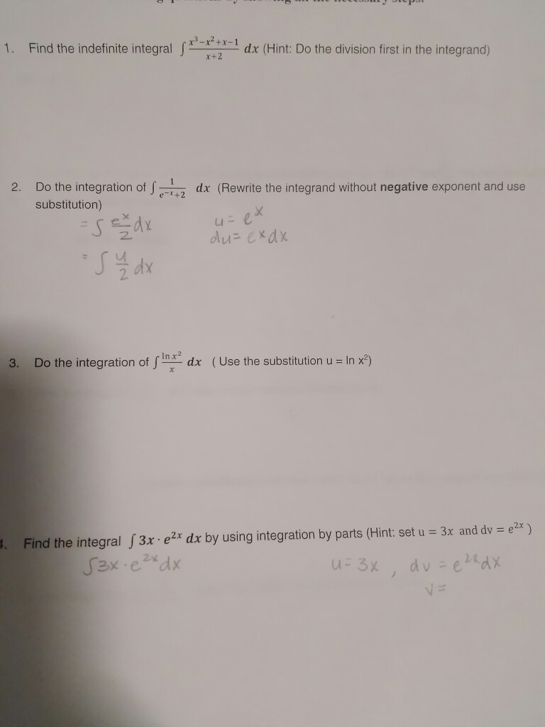 Solved x312+x-1 Find the indefinite integral j -x+2r1 dx | Chegg.com
