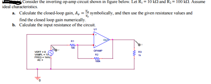 Solved Consider the inverting op-amp circuit shown in figure | Chegg.com