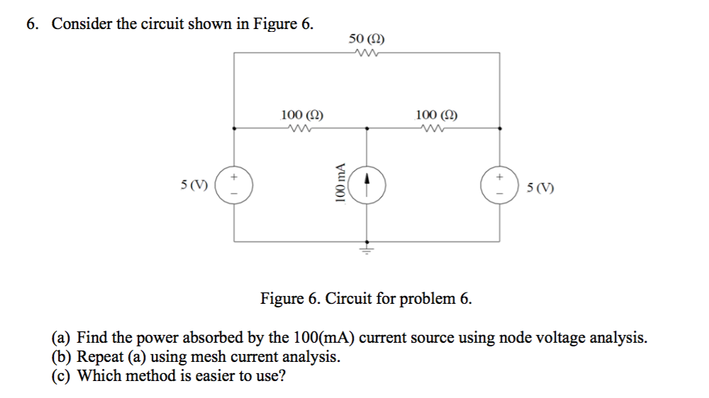 Solved Consider the circuit shown in Figure 6. Find the | Chegg.com