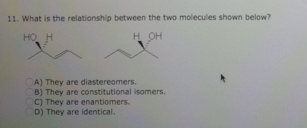 Solved What is the relationship between the two molecules | Chegg.com