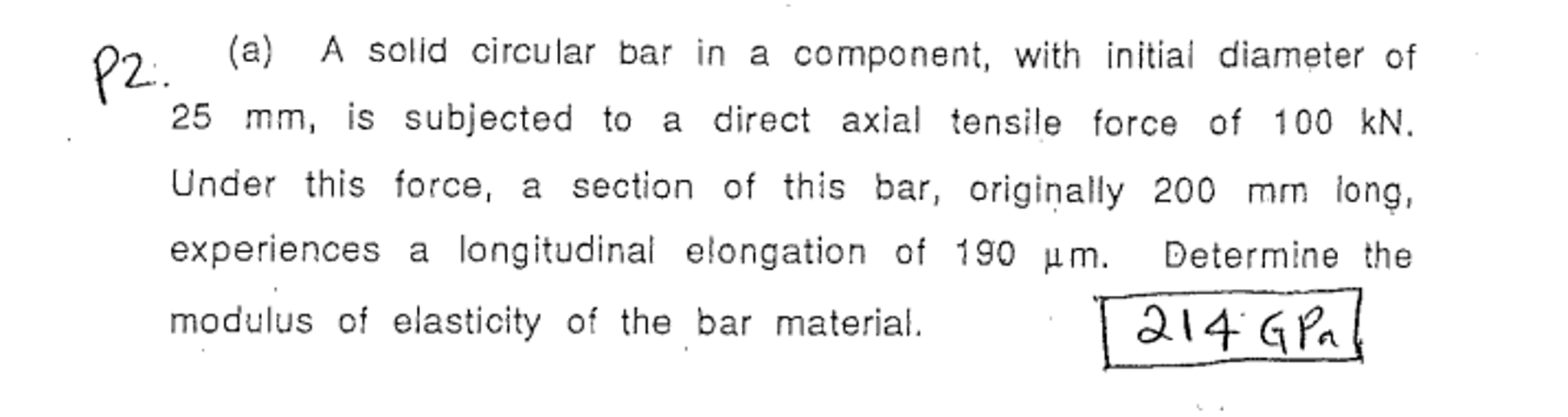 Solved A solid circular bar in a component, with initial | Chegg.com