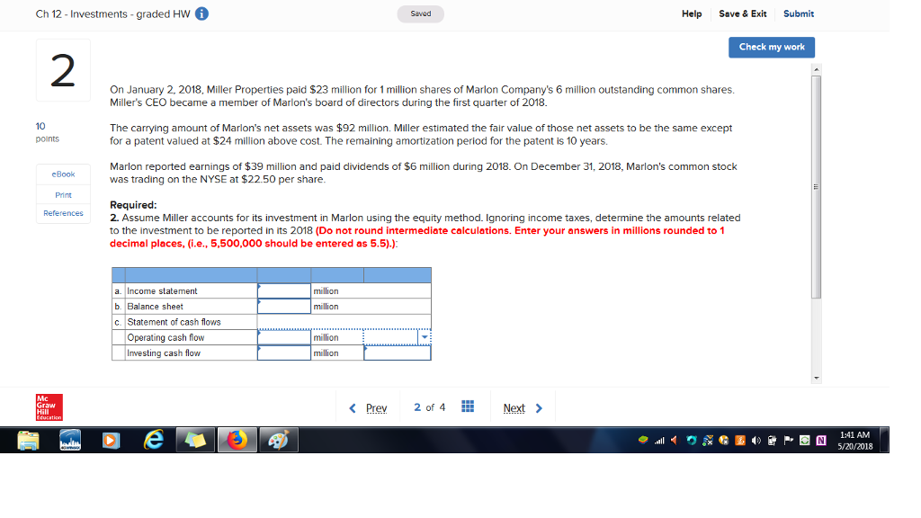 Solved Ch 12 - Investments-graded HW G Help Save & Exit | Chegg.com Solved Ch 12 - Investments-graded HW G Help Save & Exit | Chegg.com