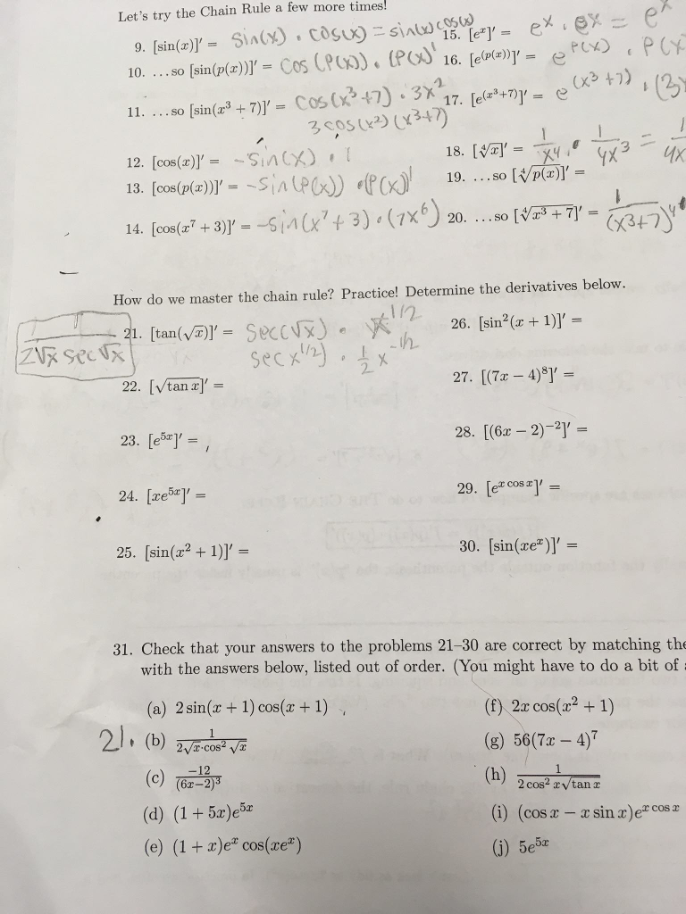 Solved Let's try the Chain Rule a few more times! How do we | Chegg.com