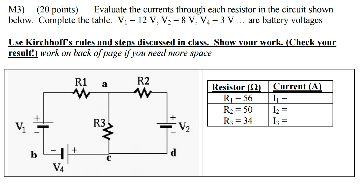Solved Evaluate the currents through each resistor in the | Chegg.com