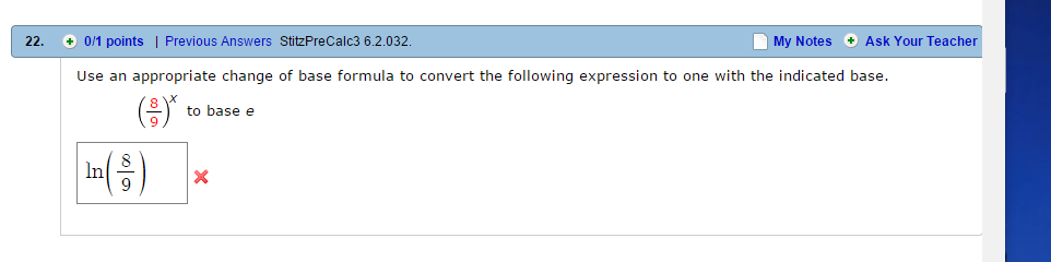 Solved Use an appropriate change of base formula to convert | Chegg.com