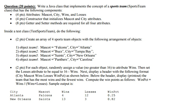 Solved Write a Java class that implements the concept of a | Chegg.com