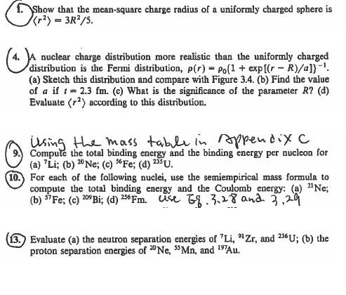 Solved how that the mean-square charge radius of a uniformly | Chegg.com