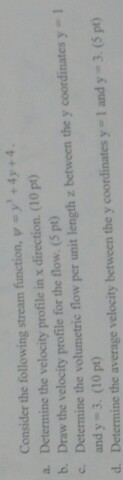 Solved Consider the following stream function, psi = y^3 + | Chegg.com